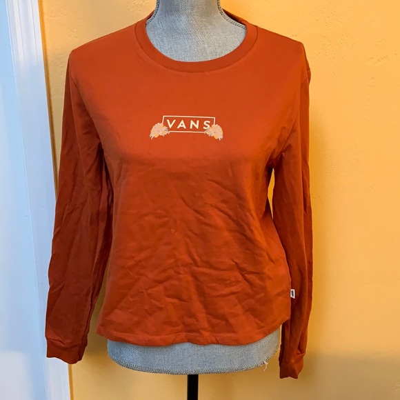 Vans | Tops | Vans Ladies Ls Crop Tee Size Medium | Poshmark